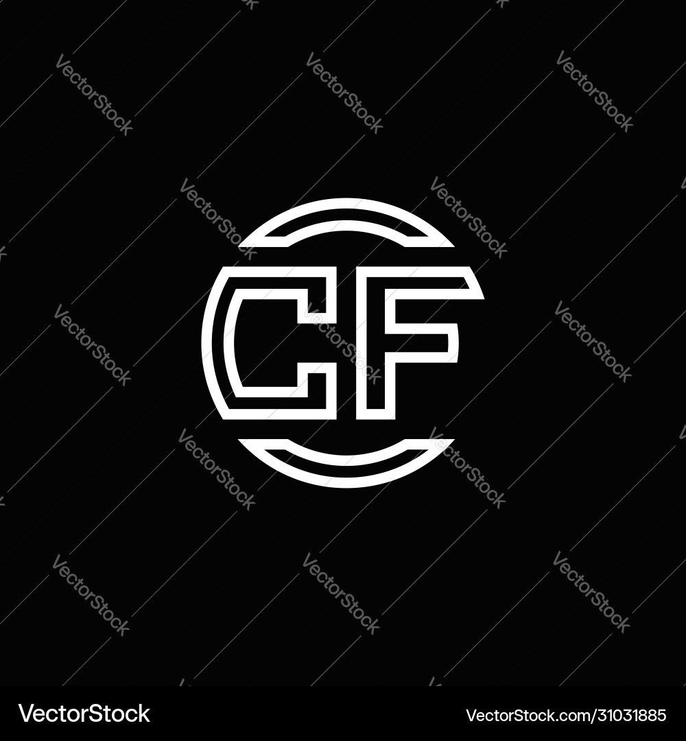 Cf logo monogram with negative space circle Vector Image
