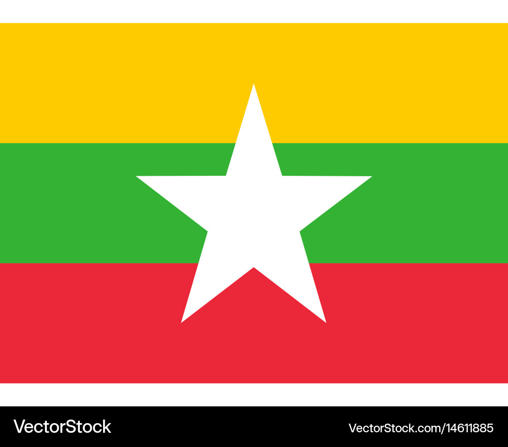 Colored flag of myanmar Royalty Free Vector Image