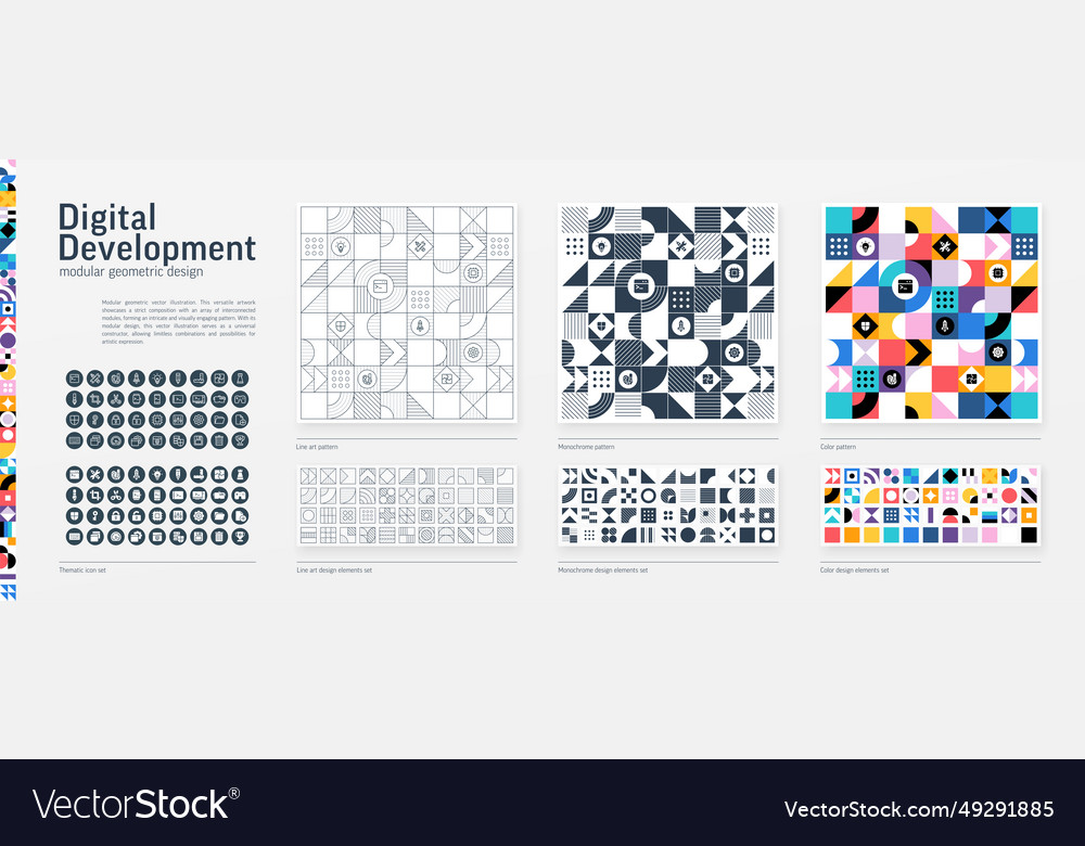 Digital product develop modular geometric design Vector Image