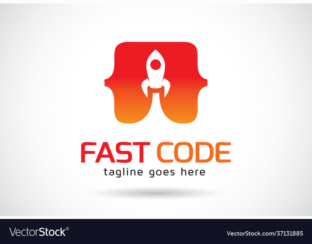 Fast code logo template design emblem design Vector Image