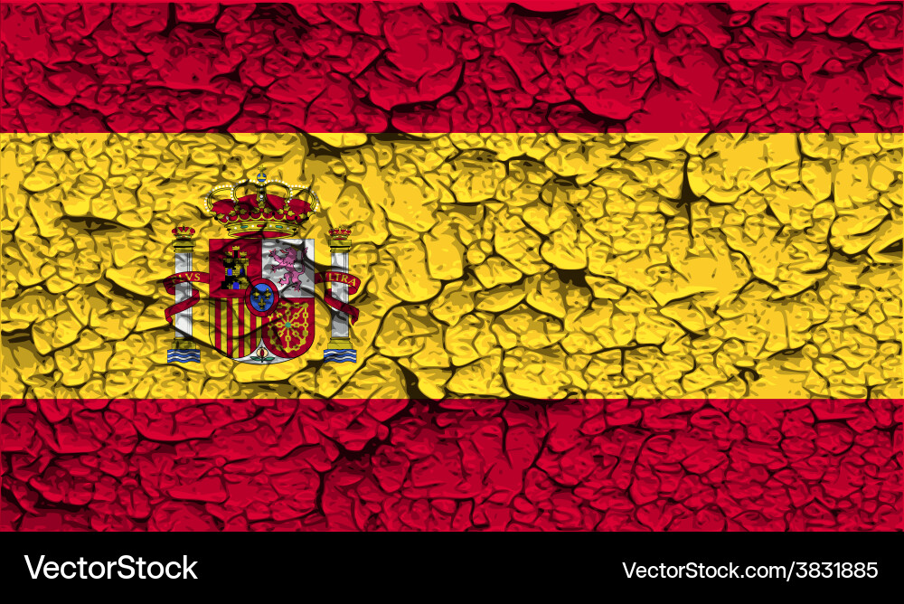 Flag of spain with old texture Royalty Free Vector Image