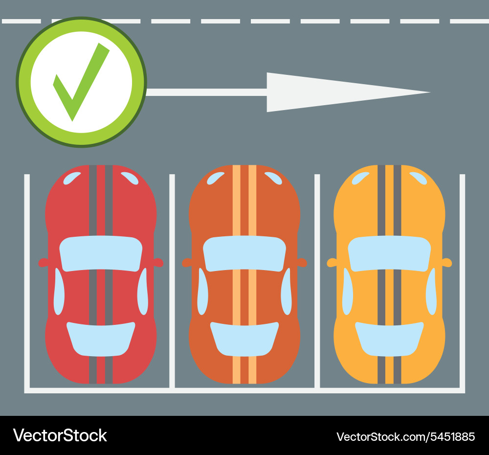 Flat design modern of parking a car instruction Vector Image