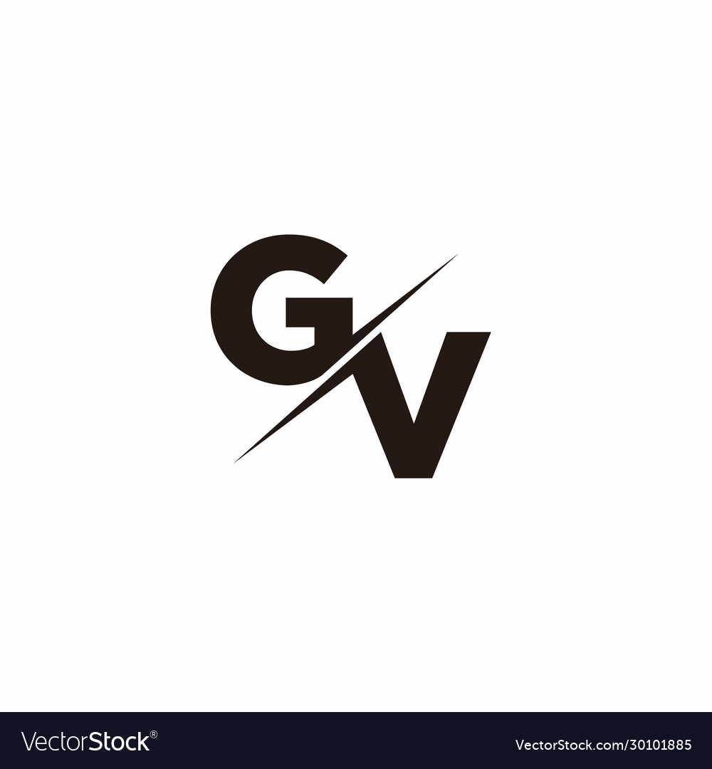 Gv logo letter monogram slash with modern Vector Image
