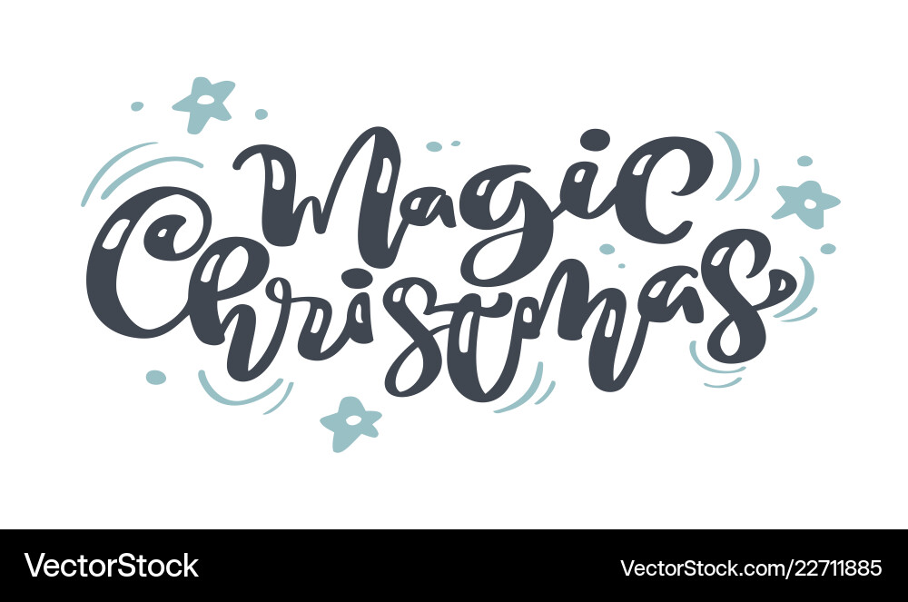 Magic christmas vintage calligraphy lettering Vector Image