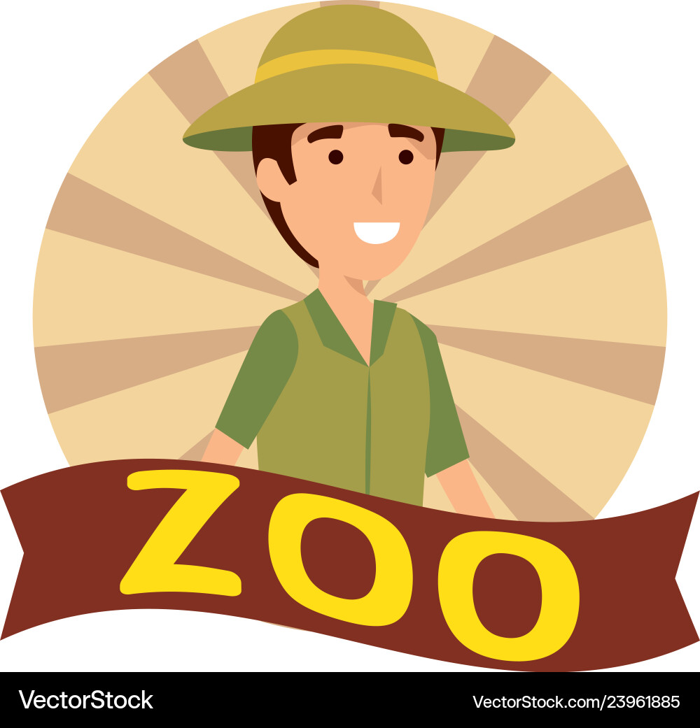 Man worker of zoo character Royalty Free Vector Image
