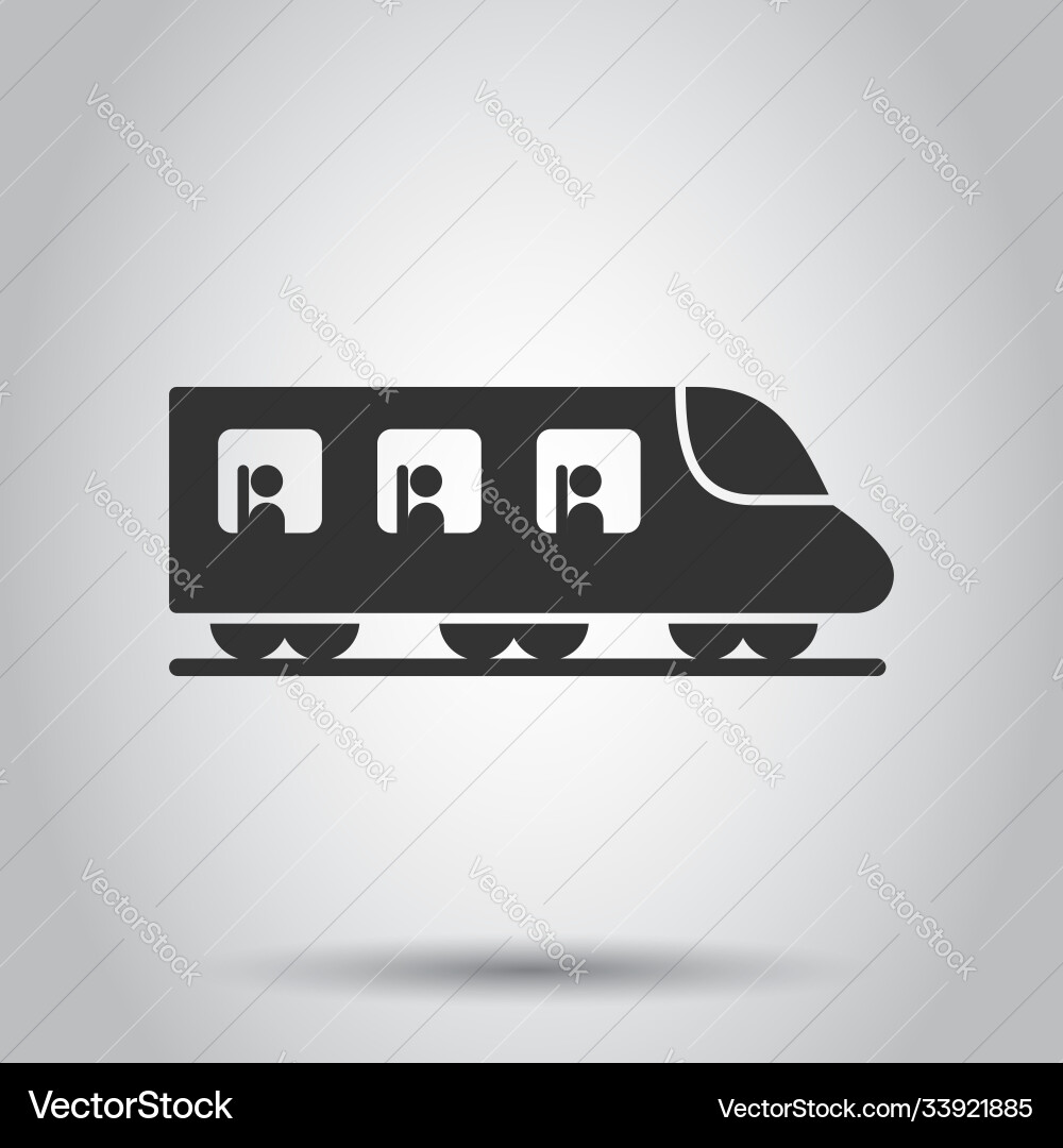 Metro icon in flat style train subway on white Vector Image