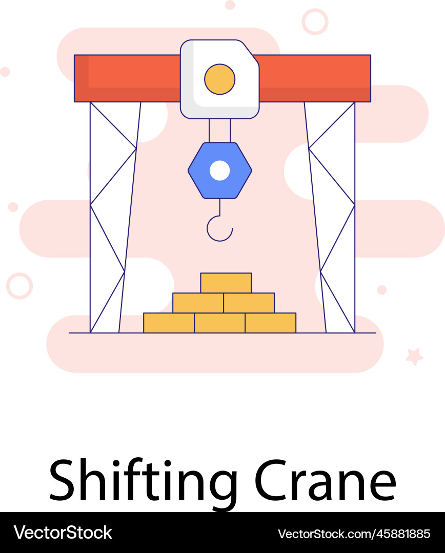 Shifting crane fill outline with background Vector Image