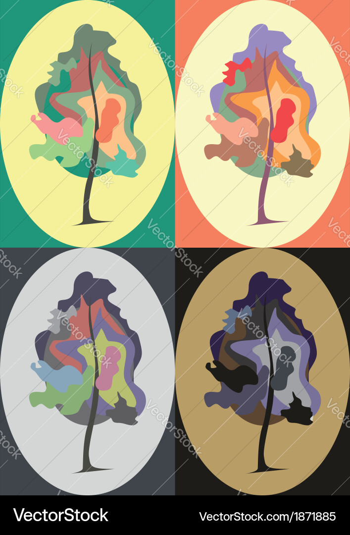 Stylized trees Royalty Free Vector Image - VectorStock