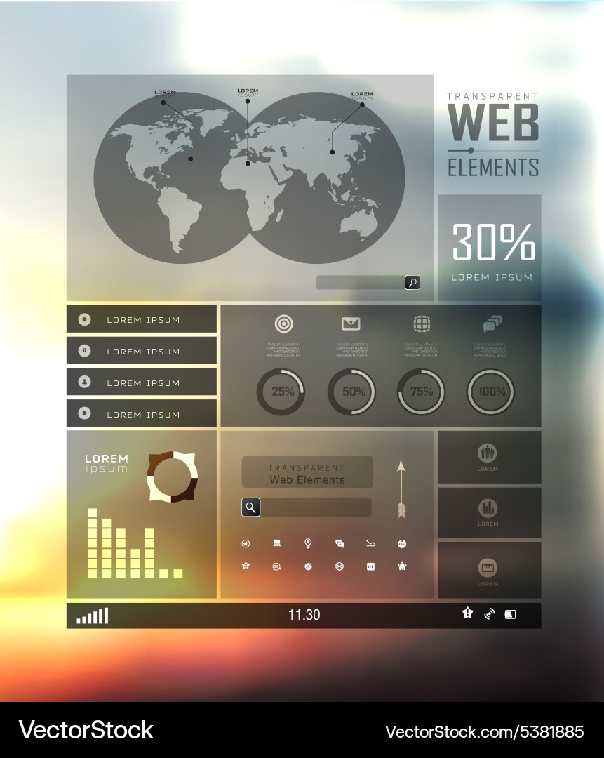 Transparent business infographics shadows options Vector Image