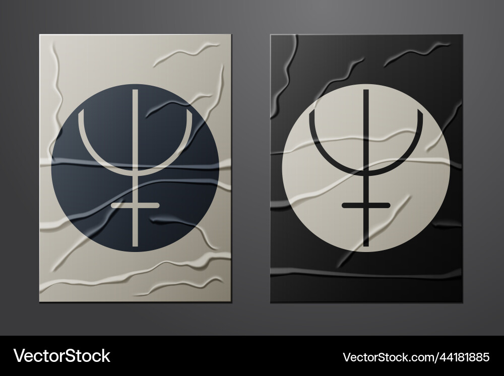 White neptune planet symbol icon isolated Vector Image