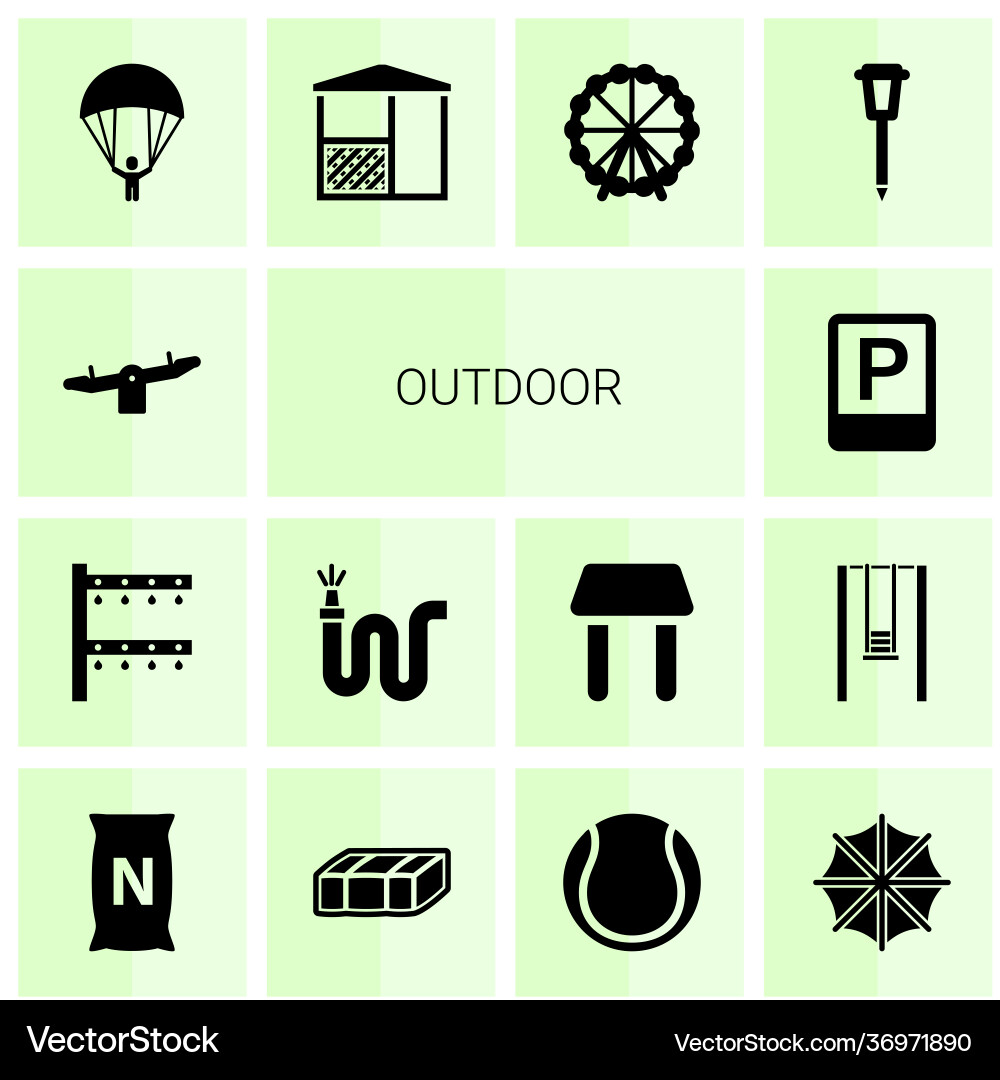 14 outdoor icons Royalty Free Vector Image - VectorStock