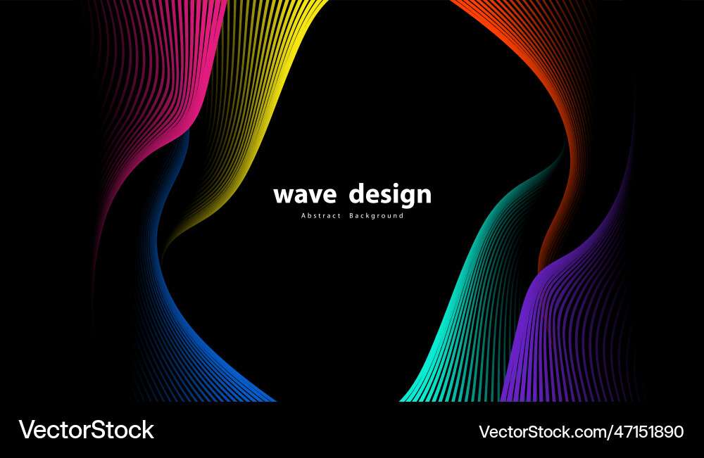 Abstract colorful wavy stripes background curved Vector Image