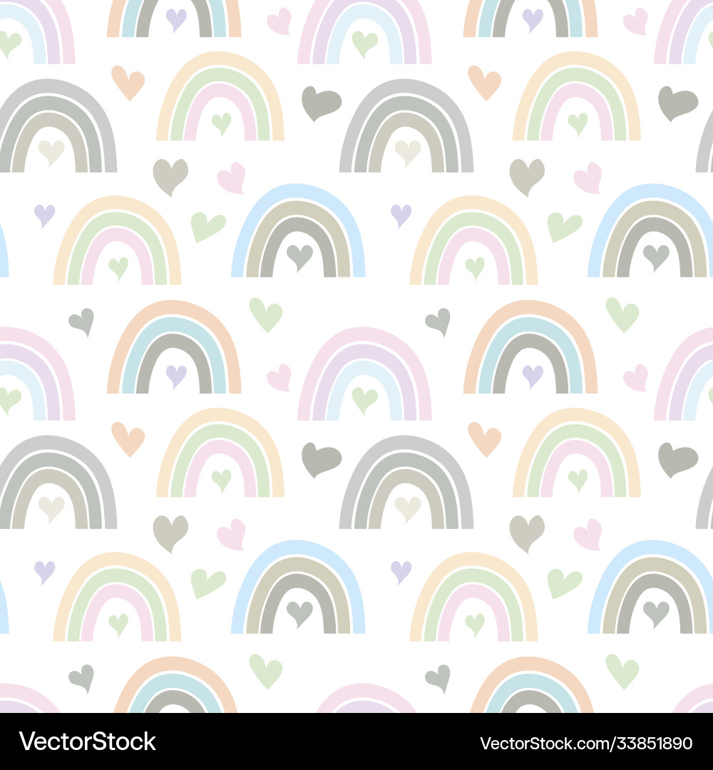 Boho rainbow with heart isolated on white Vector Image