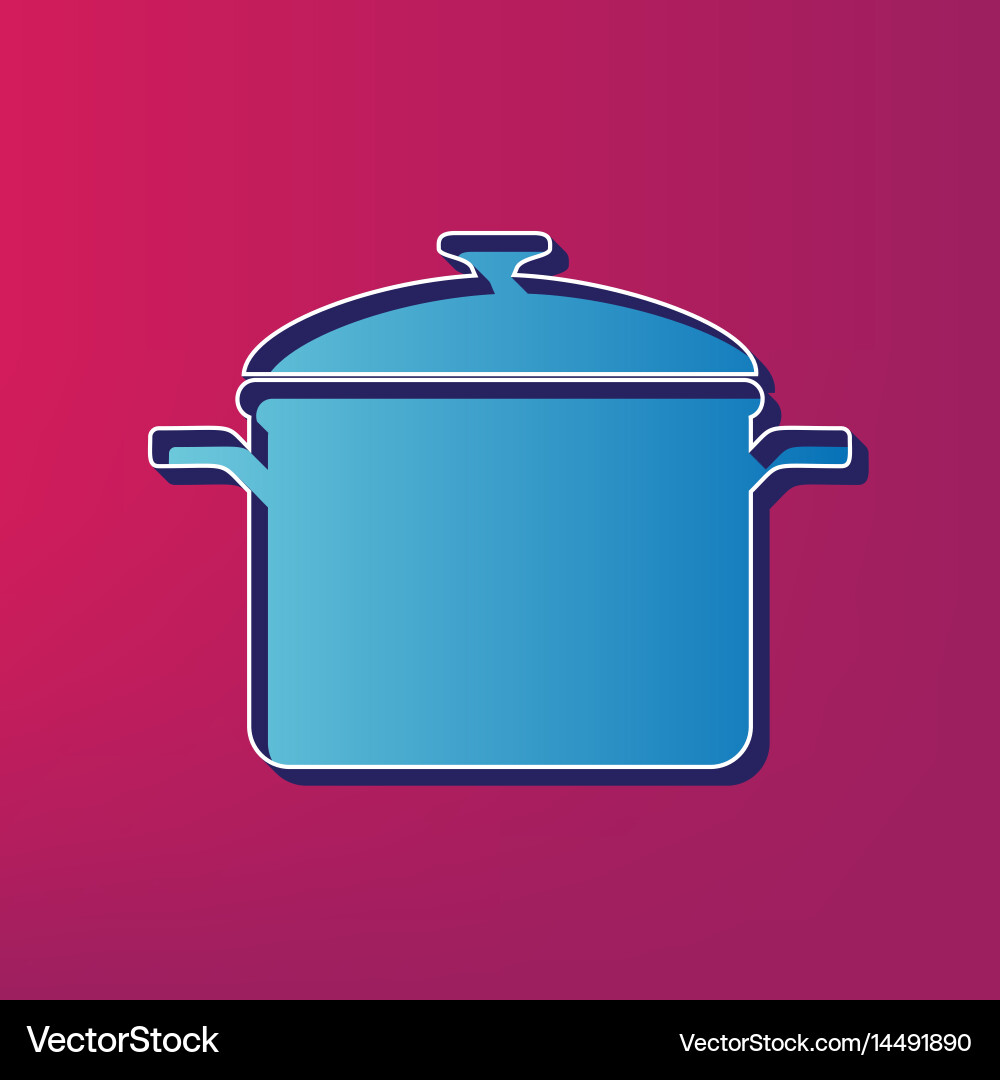 Cooking pan sign blue 3d printed icon Royalty Free Vector