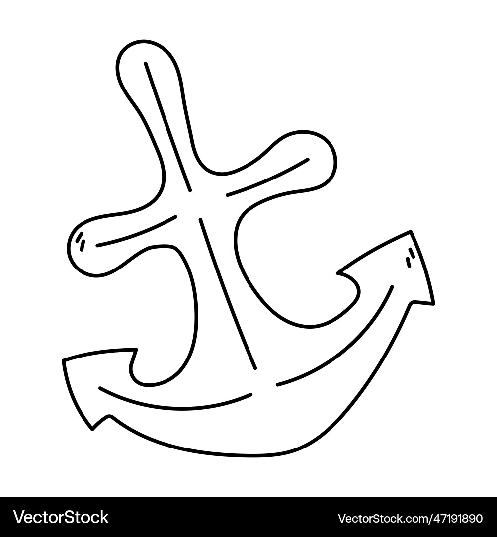 Doodle anchor summer Royalty Free Vector Image
