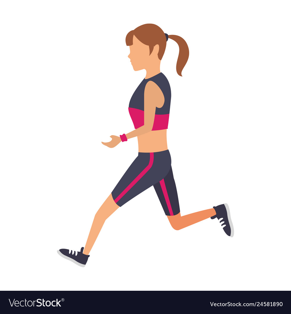 Fitness woman running Royalty Free Vector Image