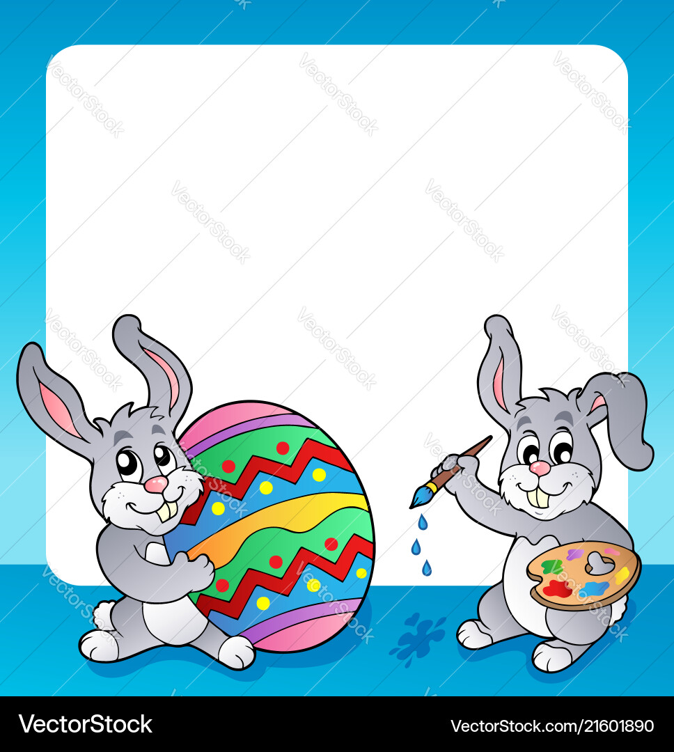 Frame with easter bunny topic 3 Royalty Free Vector Image
