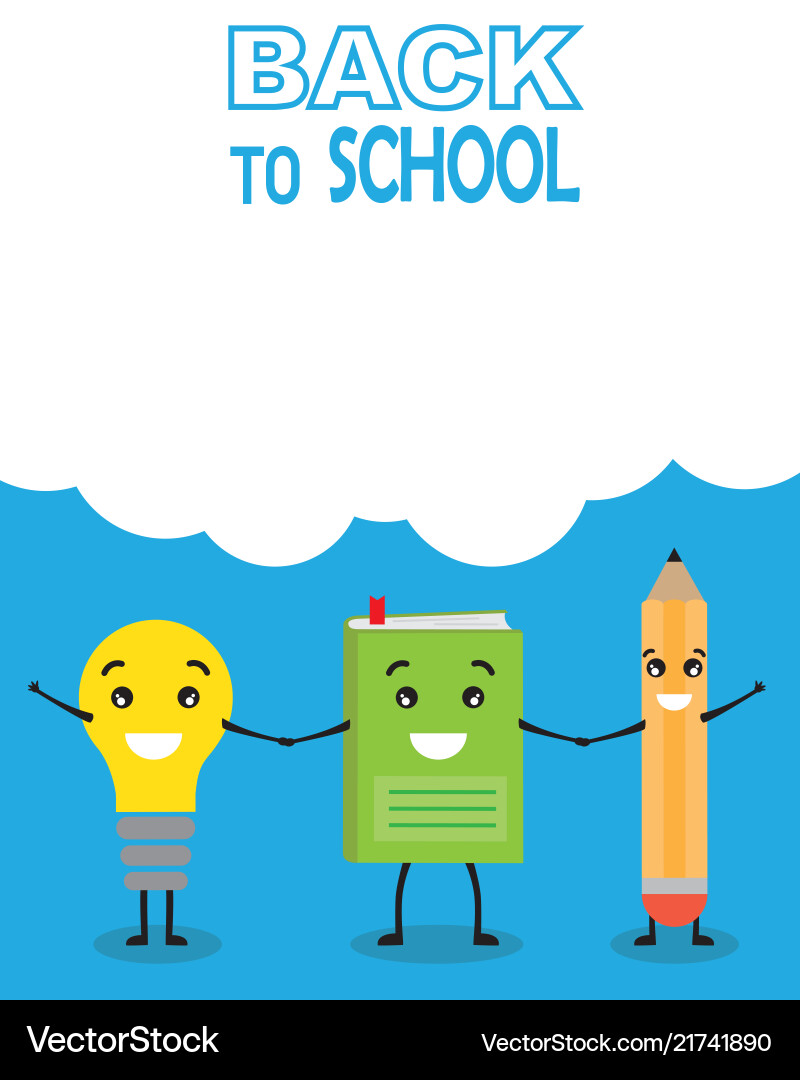 Funny card back to school Royalty Free Vector Image