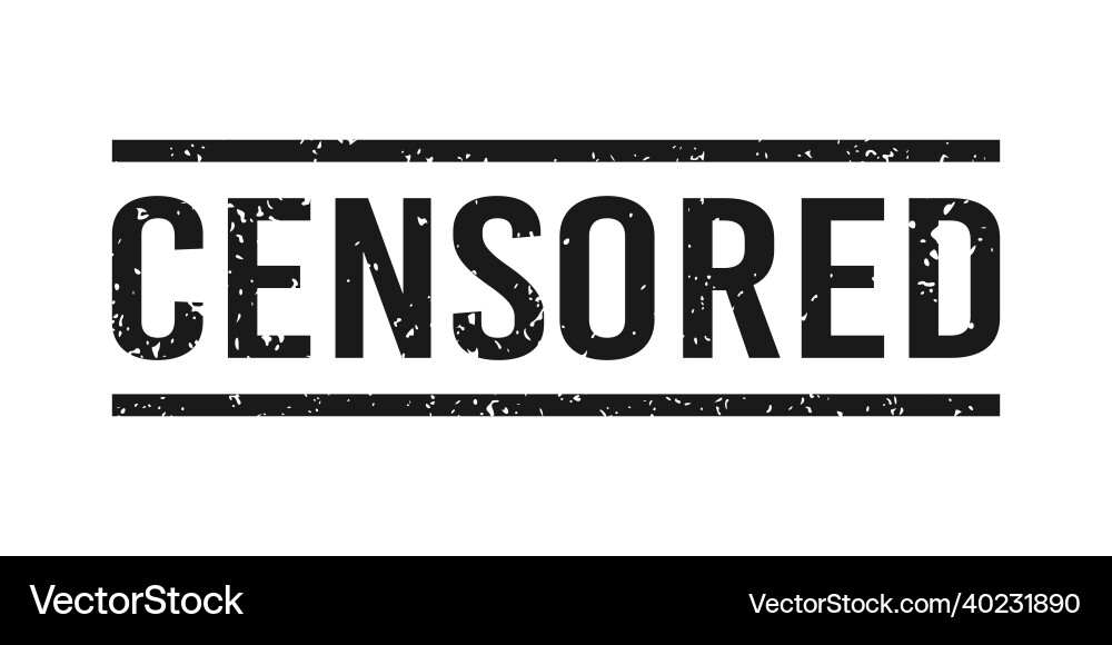 Grunge black censored word rubber stamp censor Vector Image