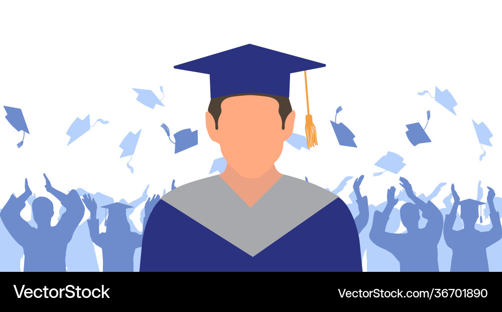 Man graduate in mantle and academic square cap Vector Image