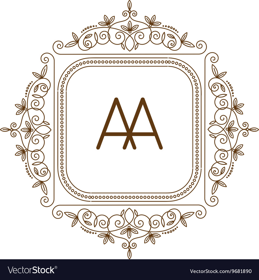 Monogram bage logo Royalty Free Vector Image - VectorStock