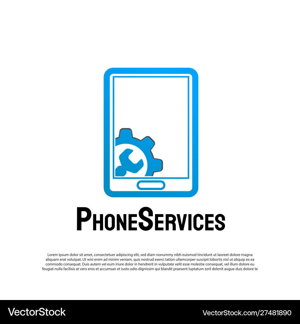 Phone service logo with wrench concept future Vector Image