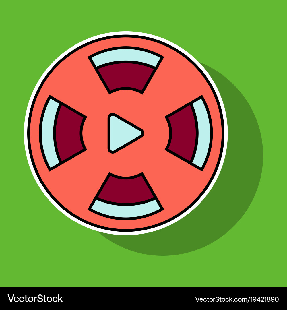 Sticker play sign flat style icon on background Vector Image