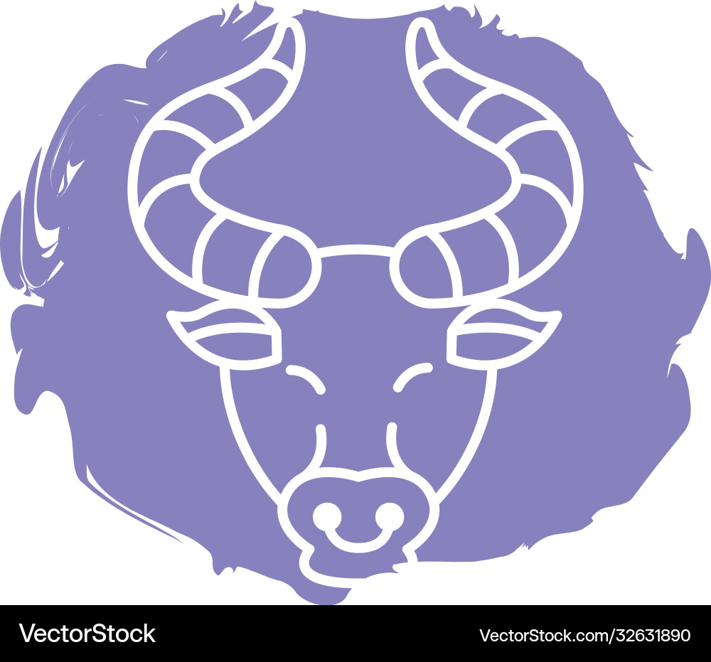 Taurus zodiac sign block style icon Royalty Free Vector