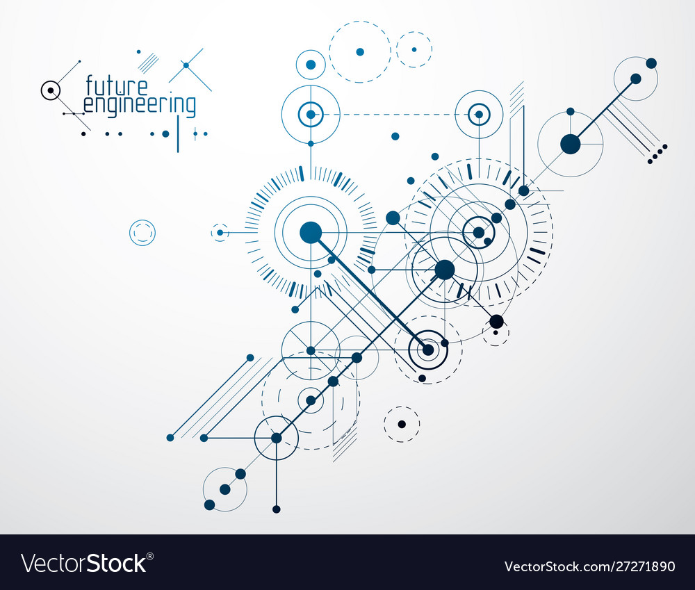 Technical plan abstract engineering draft for use Vector Image