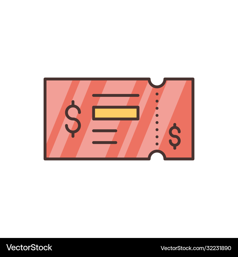 Ticket icon symbol permission isolated on white Vector Image