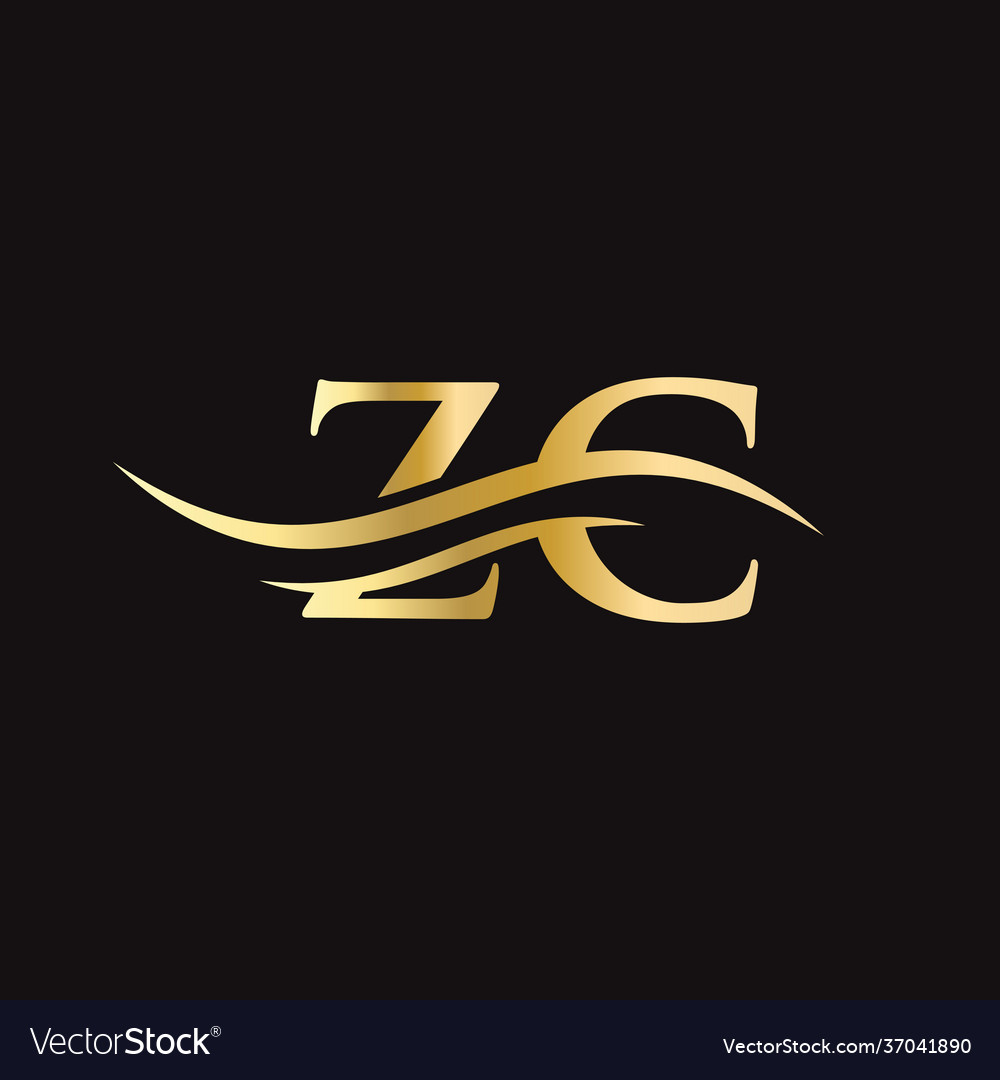 Zc logo design premium letter zc logo design Vector Image
