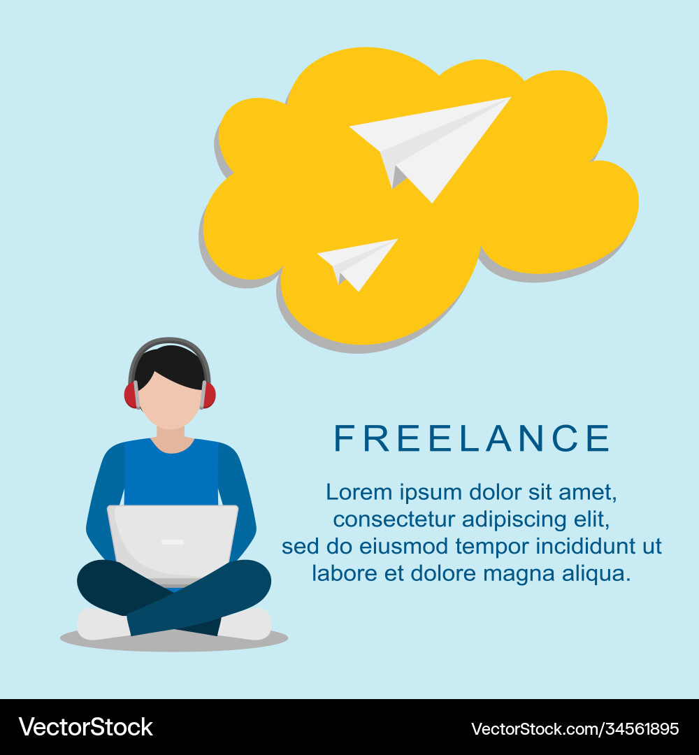Banner designs and templates for freelance Vector Image