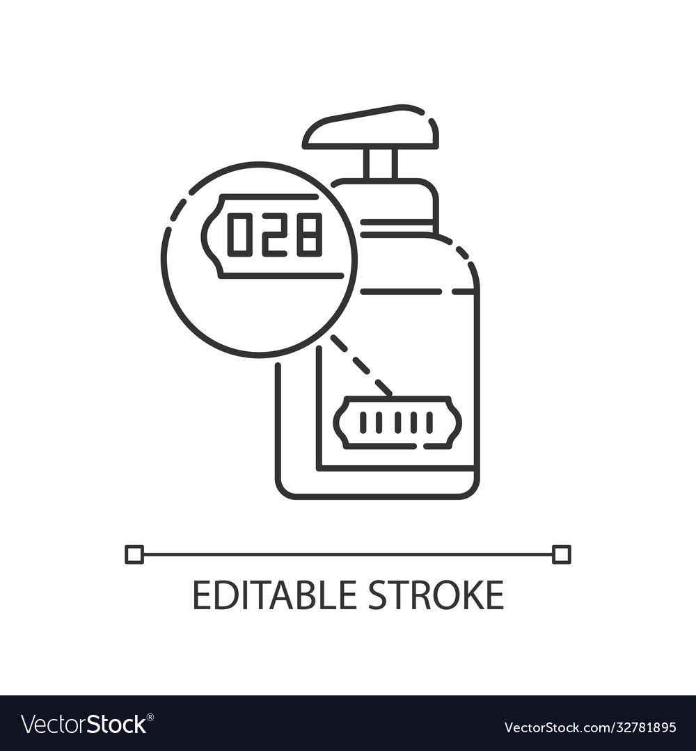 Batch number pixel perfect linear icon Royalty Free Vector