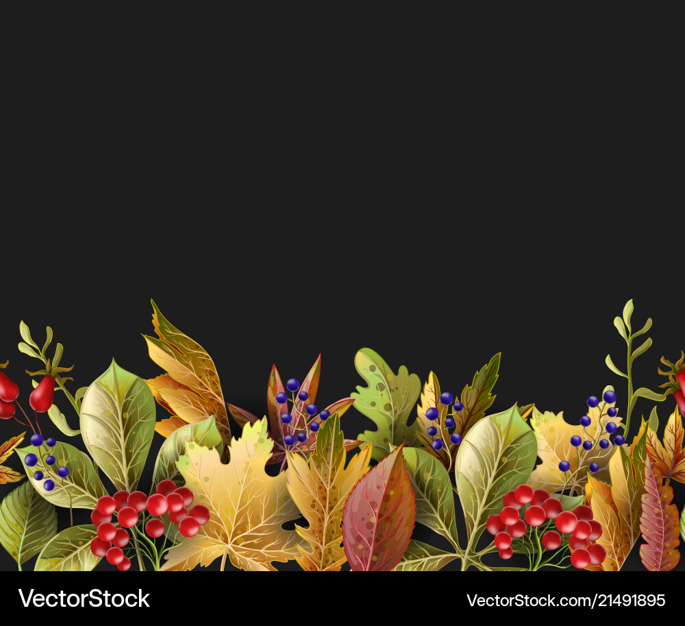 Border with autumn yellow leaves Royalty Free Vector Image