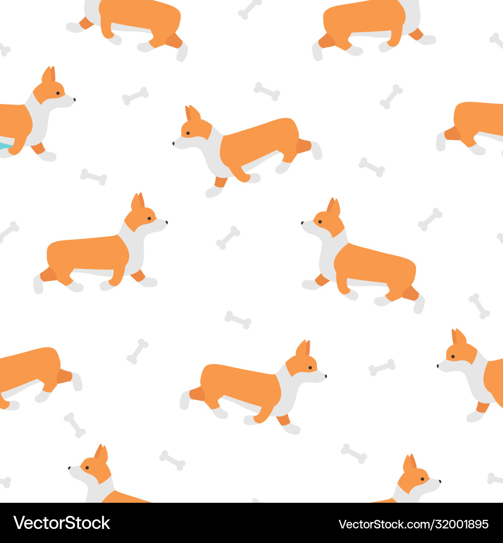 Cute seamless pattern with cartoon dogs breed Vector Image