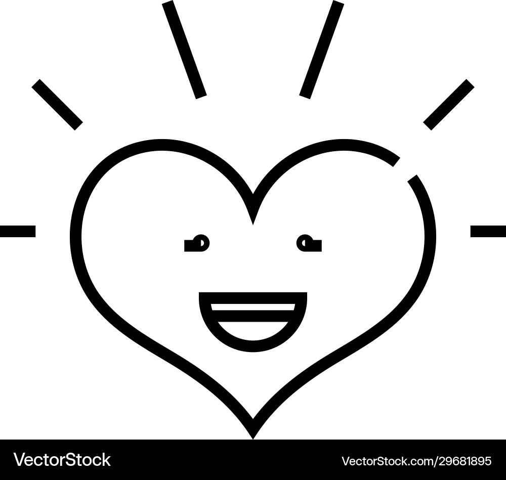Emotion line icon concept sign outline Royalty Free Vector