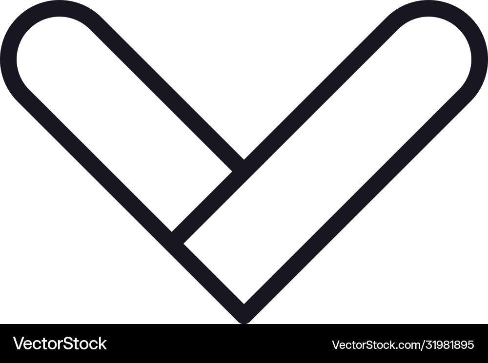 Geometric and abstract check mark line style icon Vector Image