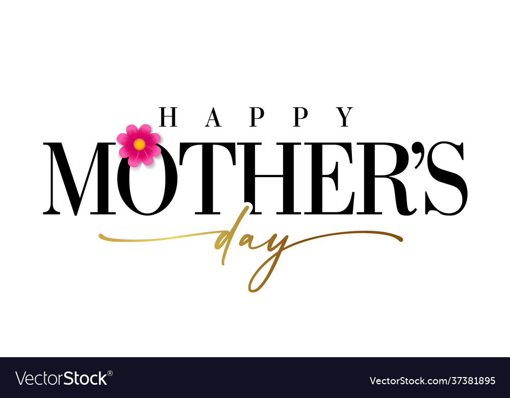 Happy Mothers Day Banner With Golden Calligraphy Vector Image