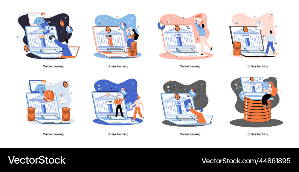 Online banking platform remote bank service Vector Image