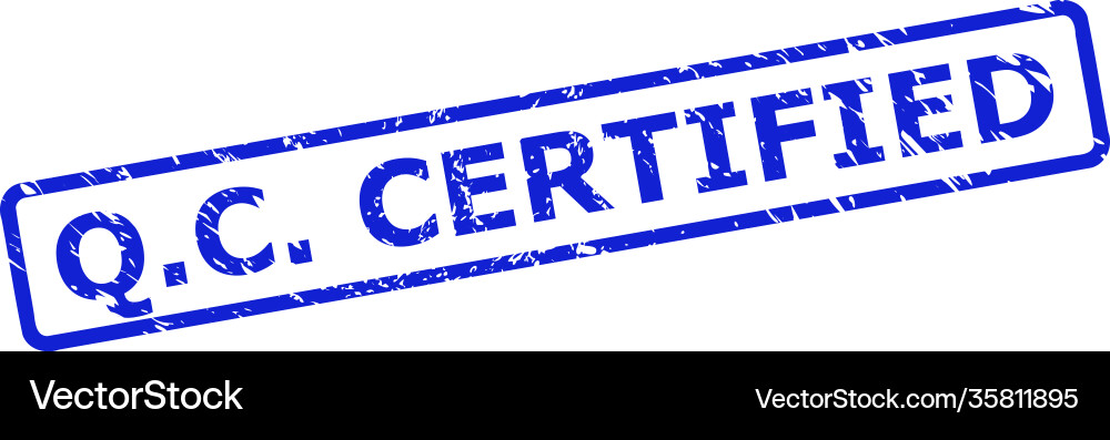 Qc certified watermark with rubber texture Vector Image