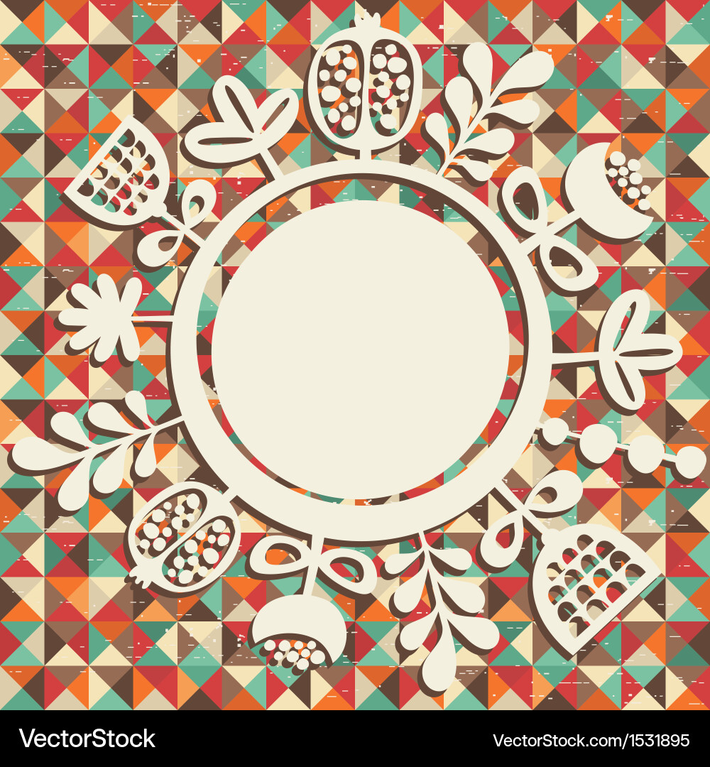 Round banner and floral background Royalty Free Vector Image
