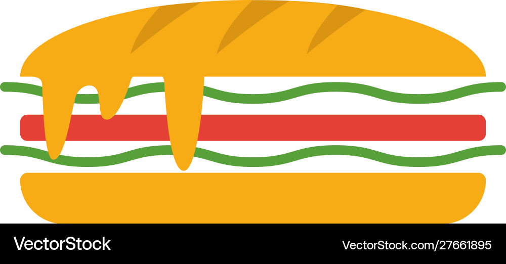 Sandwich icon simple flat element from fastfood Vector Image