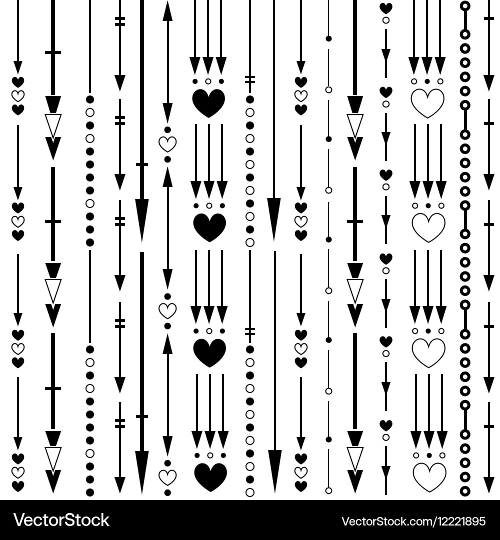 Seamless pattern of the black vertical arrows Vector Image