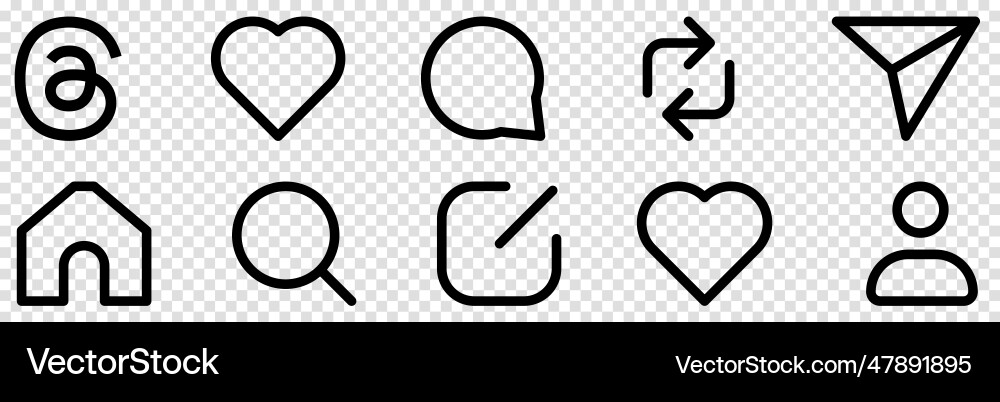 Set of interface icons new app threads design can Vector Image