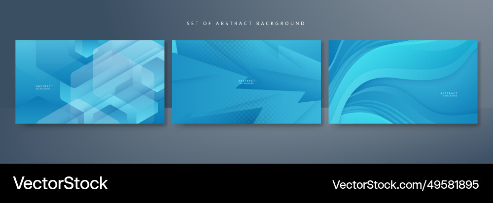 Set of modern blue abstract background Royalty Free Vector