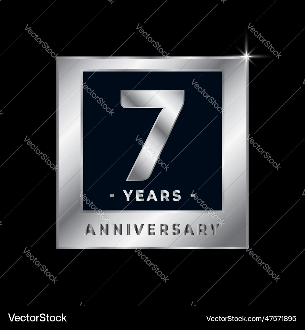 Seven years anniversary celebration emblem Vector Image