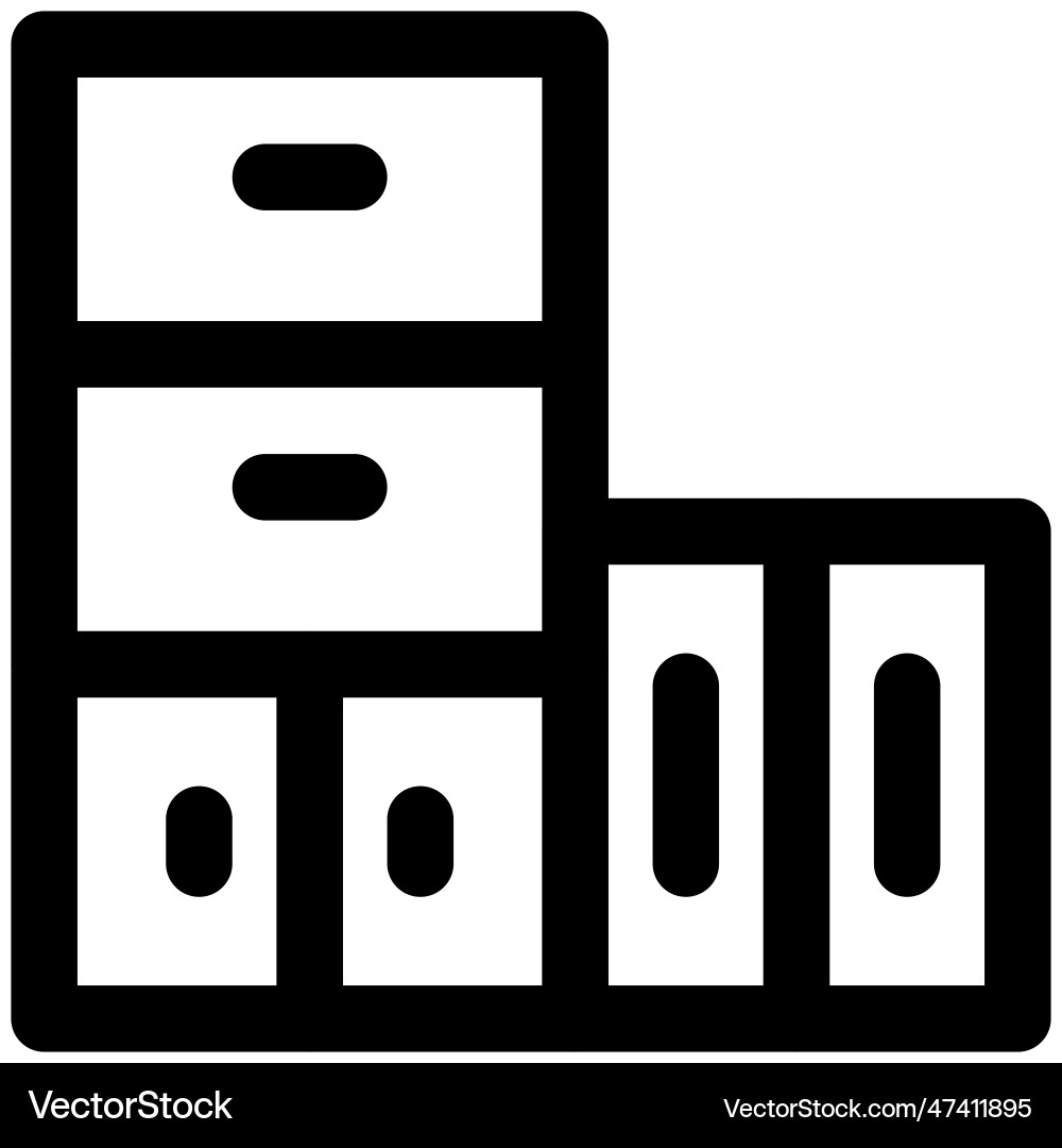 Several cabinets used for household storage Vector Image