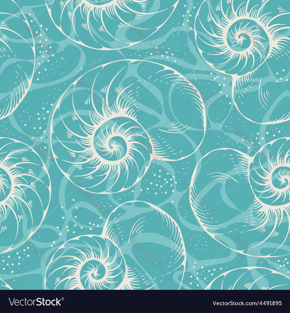 Shell seamless pattern Royalty Free Vector Image