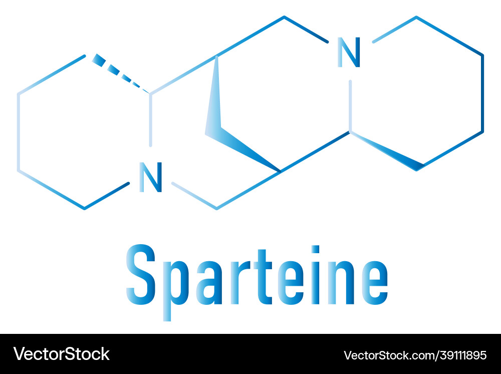 Sparteine chemical formula Royalty Free Vector Image