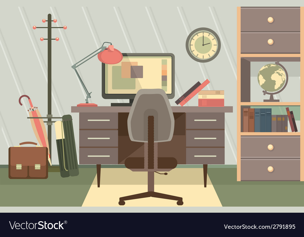 Workspace office Royalty Free Vector Image - VectorStock